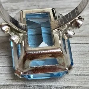 Coventry | Jewelry | Sarah Coventry Blue Crystal Silver Cocktail Ring ...
